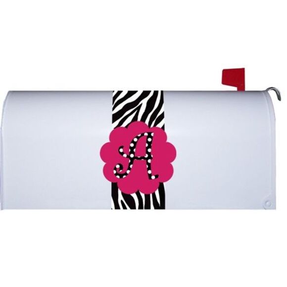 Custom Decor | Accents | Hot Pink Polka Dot Monogram A Zebra Stripe ...